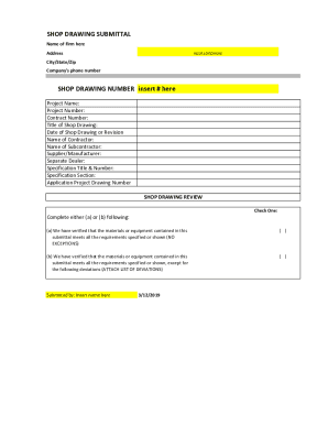 Fillable Online TRANSMITTAL OF SHOP DRAWINGS, EQUIPMENT DATA ... Fax ...