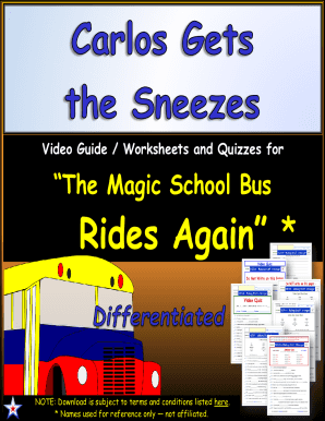 Fillable Online Differentiated Worksheet, Quiz Ans - Magic School Bus ...
