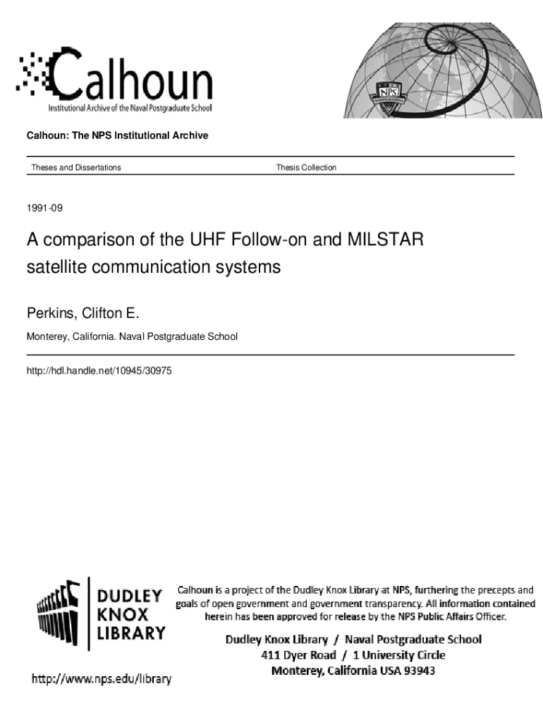 Fillable Online A comparison of the UHF Follow-on and MILSTAR satellite ...