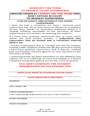 Fillable Online complete this form to request court supervision Fax ...