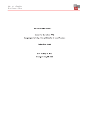 Fillable Online ANNOUNCEMENT: Request for Quotation - Design of ... Fax ...