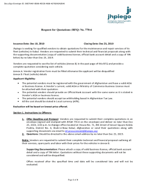 Fillable Online Request for Quotations (RFQ) No. 770-6 Fax Email Print - pdfFiller