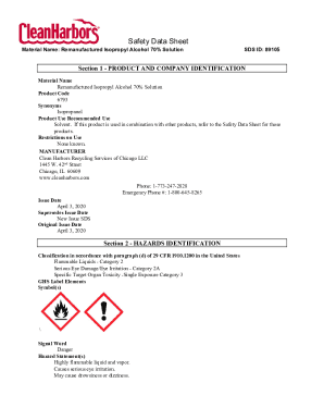 Fillable Online Safety Data Sheet Isopropyl Rubbing Alcohol USP 70% Fax ...