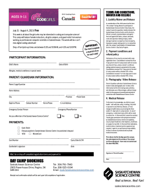 Fillable Online LIABILITY WAIVER AND RELEASE FORM (MINOR CHILD) ... Fax ...