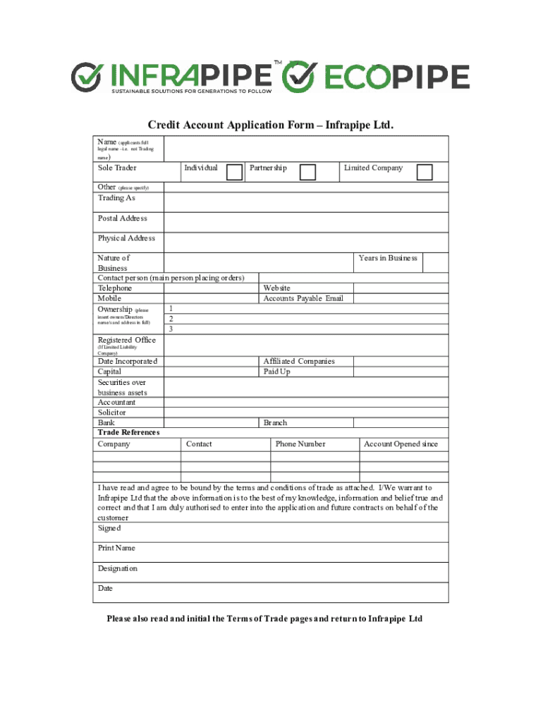 Fillable Online SLP Credit Account Application Form Electronic.docx Fax Email Print - pdfFiller