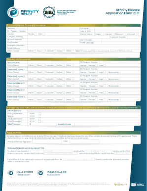 Fillable Online Affinity Elevate Application Form 2021 Fax Email Print ...