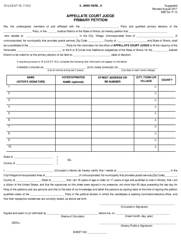 Fillable Online General Primary Petition P-10.pdf Fax Email Print ...