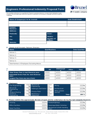 Application for PHA Professional Indemnity Insurance Doc Template ...