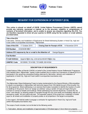 Fillable Online EOI Mission Template - Kabul Fax Email Print - pdfFiller