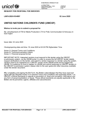 Fillable Online UNITED NATIONS CHILDREN'S FUND (UNICEF) - Kabul Fax ...