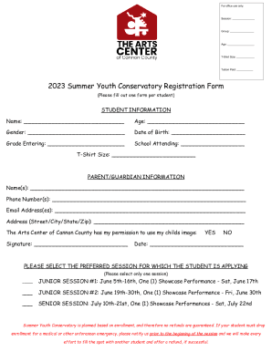 Fillable Online New Student Audition Form - Summer '23 Fax Email Print ...