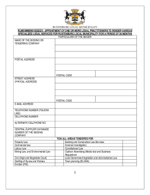 Fillable Online Rustenburg local municipality legal tender Fax Email ...