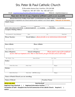 Fillable Online Sts. Peter and Paul Catholic Church - San Francisco, CA ...