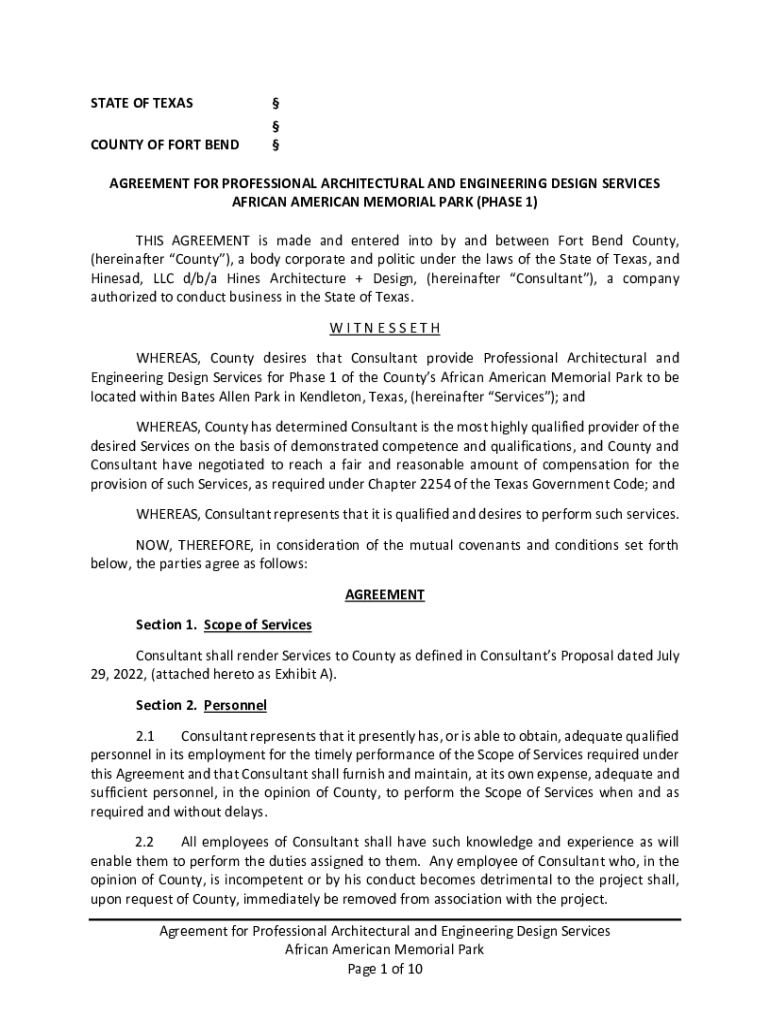 Fillable Online Agreement for Professional Architectural and ...