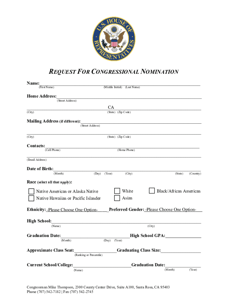 Fillable Online mikethompson house US Military Service Academy ...