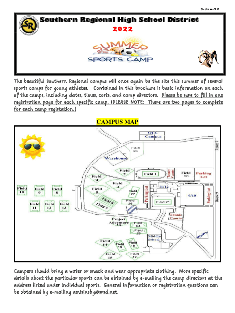 Fillable Online athletics srsd Southern Regional High School District ...