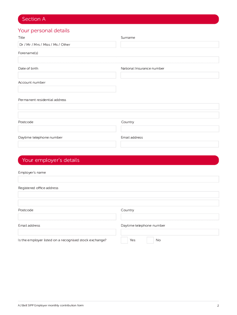 Fillable Online SIPP - Making employer contributions - factsheet and forms Fax Email Print ...