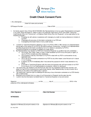 Fillable Online Credit Check Consent Form - Silent Partners Fax Email ...