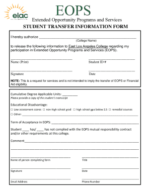 Fillable Online STUDENT TRANSFER INFORMATION FORM Fax Email Print ...