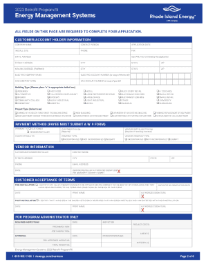 Fillable Online Rhode Island Energy Retrofit Program Energy Management ...