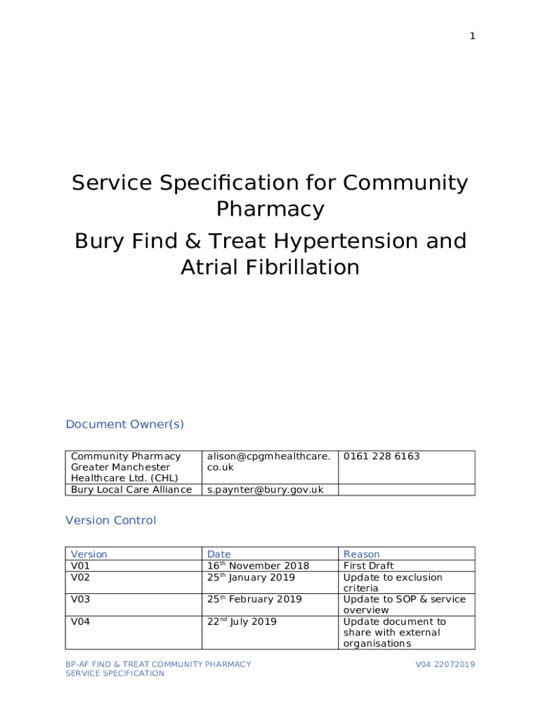 BP-AF Find & treat community pharmacy service Specification Doc ...
