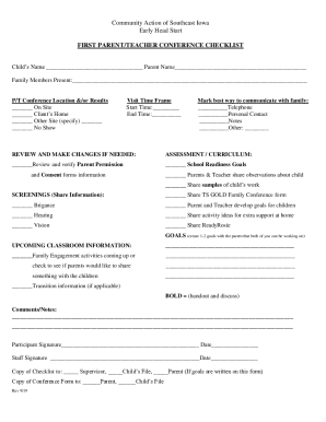 Fillable Online Head Start/Early Head Start Forms Fax Email Print ...