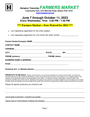 Fillable Online FLEA MARKET REGISTRATION FORM Fax Email Print - pdfFiller
