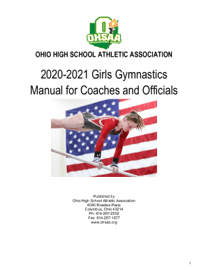 Fillable Online Ohio High School Athletic Association (OHSAA)Gymnastics ...