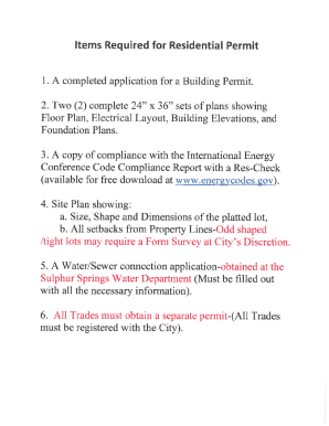 Fillable Online Building Department PLAN SUBMITTAL REQUIREMENTS ... Fax ...