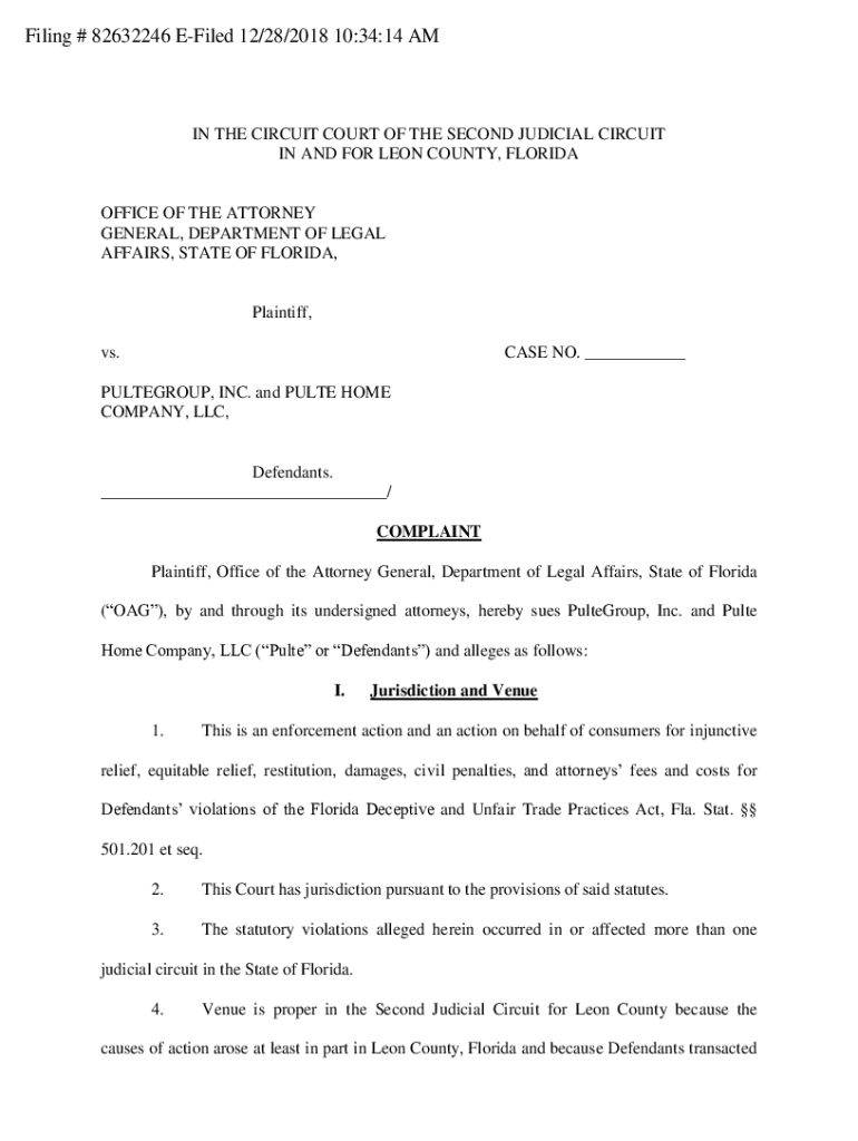 Fillable Online Florida Attorney General - Settlements, Final Judgments ...