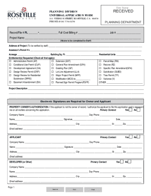 Fillable Online Planning Division Universal Application Form Fax Email ...