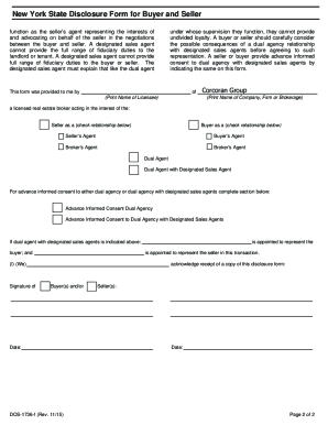 Fillable Online New York State Disclosure Form for Buyer and Seller ...