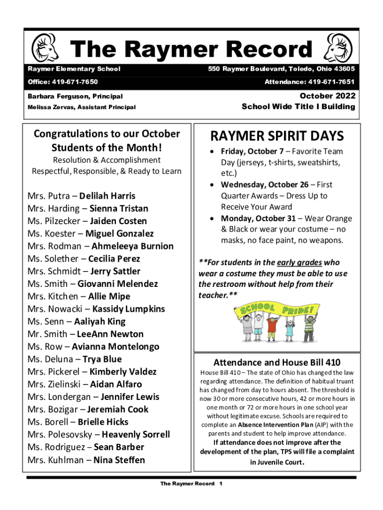 Fillable Online The Raymer Record. Raymer Elementary School 550 ... Fax ...