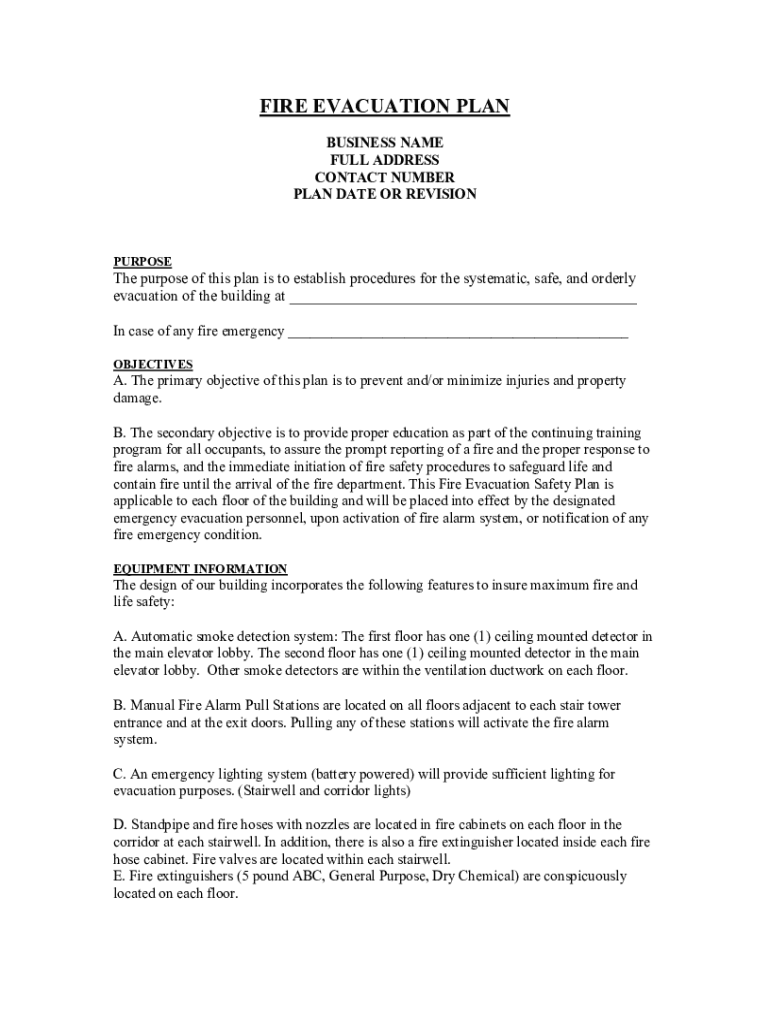 Fillable Online How to Create a Fire Evacuation Plan for Your Business ...