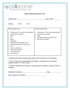 Fillable Online Male Patient Bloodwork Form Fax Email Print - pdfFiller