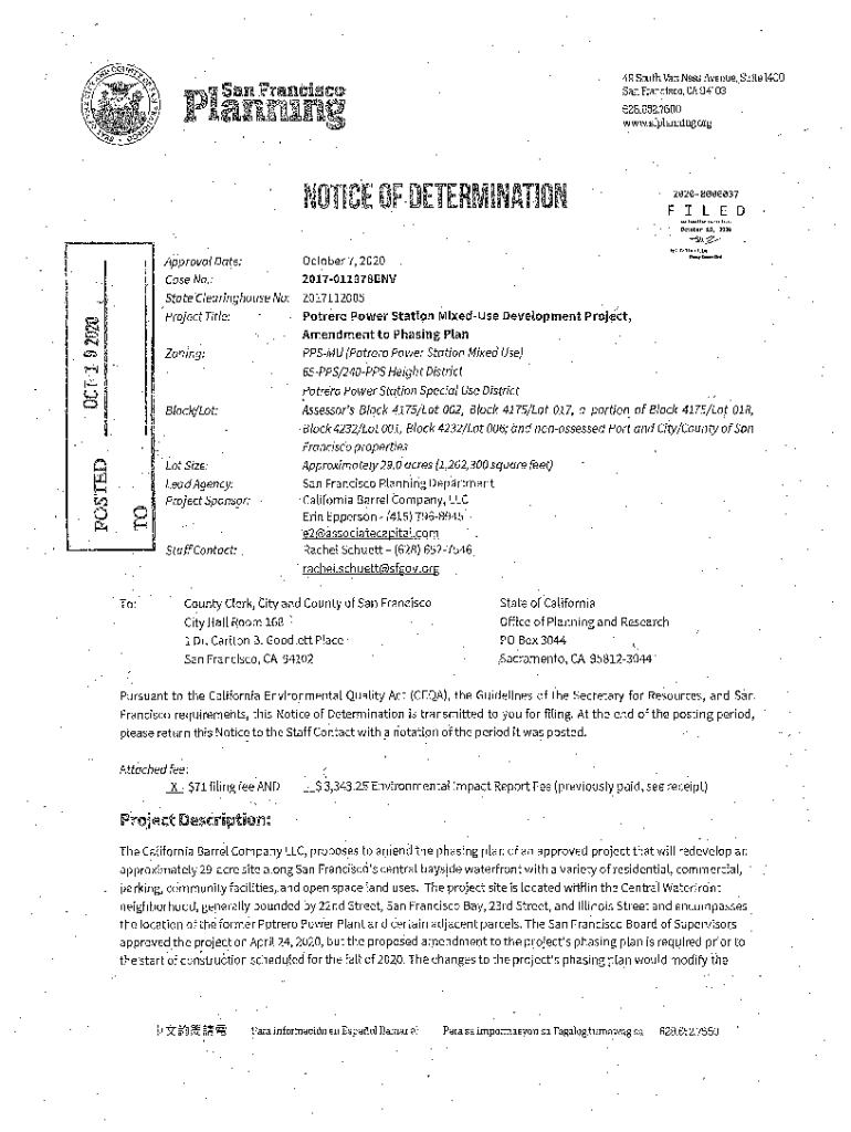 Fillable Online NOTICE OF.DETERMINATION Fax Email Print - pdfFiller