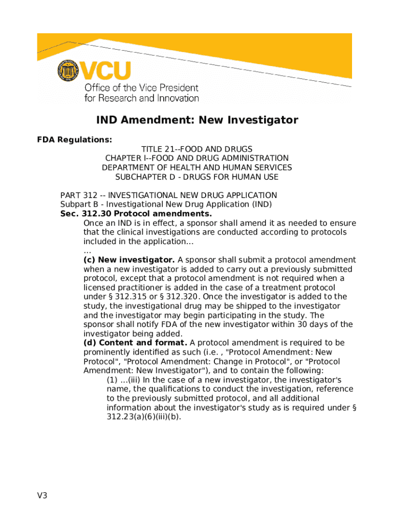 Investigational New Drug (IND) Application - research vcu Doc Template ...