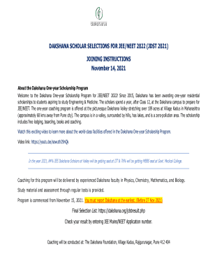 Fillable Online Dakshana Short Application Form Fax Email Print - pdfFiller