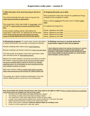 Fillable Online Supervision Order Gets Attention It Deserves After 2 ...