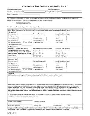 Fillable Online Commercial Roof Condition Inspection Form Fax Email ...