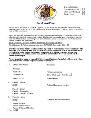 Fillable Online Please fill in this form in BLOCK CAPITALS, all fields ...