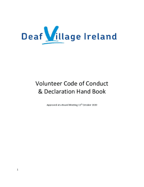 Fillable Online Sample Code of Conduct for Volunteers Fax Email Print ...