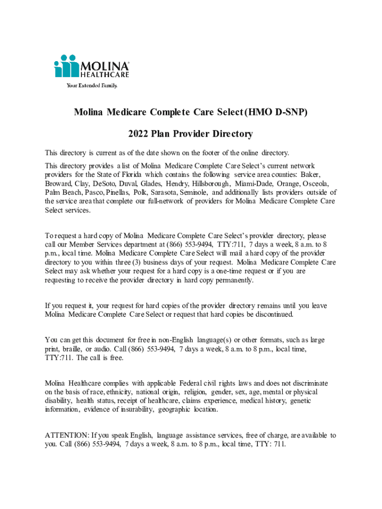 Fillable Online Molina Medicare Complete Care Select ( ... Fax Email ...