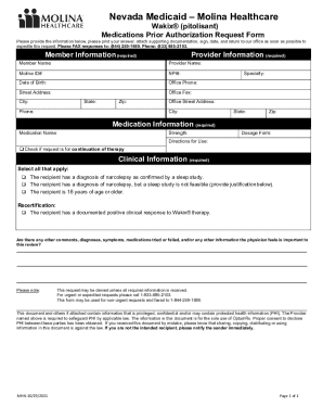 Molina Prior Authorization Form - Fill Online, Printable, Fillable ...