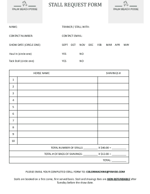 Fillable Online PB Posse Stall Form Fax Email Print - pdfFiller