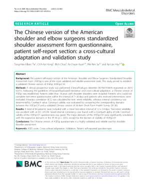 Fillable Online The Chinese version of the American shoulder and elbow ...