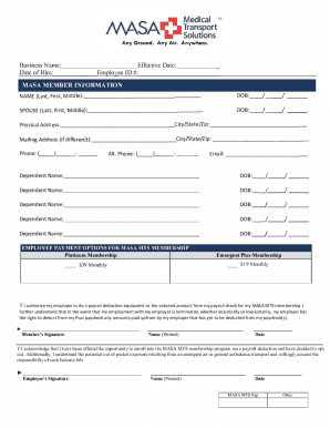 Fillable Online MASA Transport Fax Email Print - pdfFiller