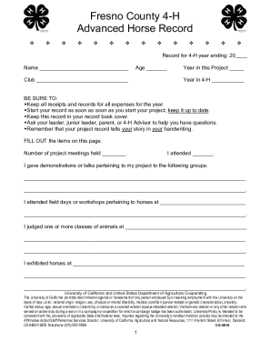 Fillable Online Resources and Forms - Fresno County 4-H Fax Email Print ...