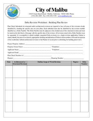 Fillable Online Building Plan Check Submittal - Revision Delta ...