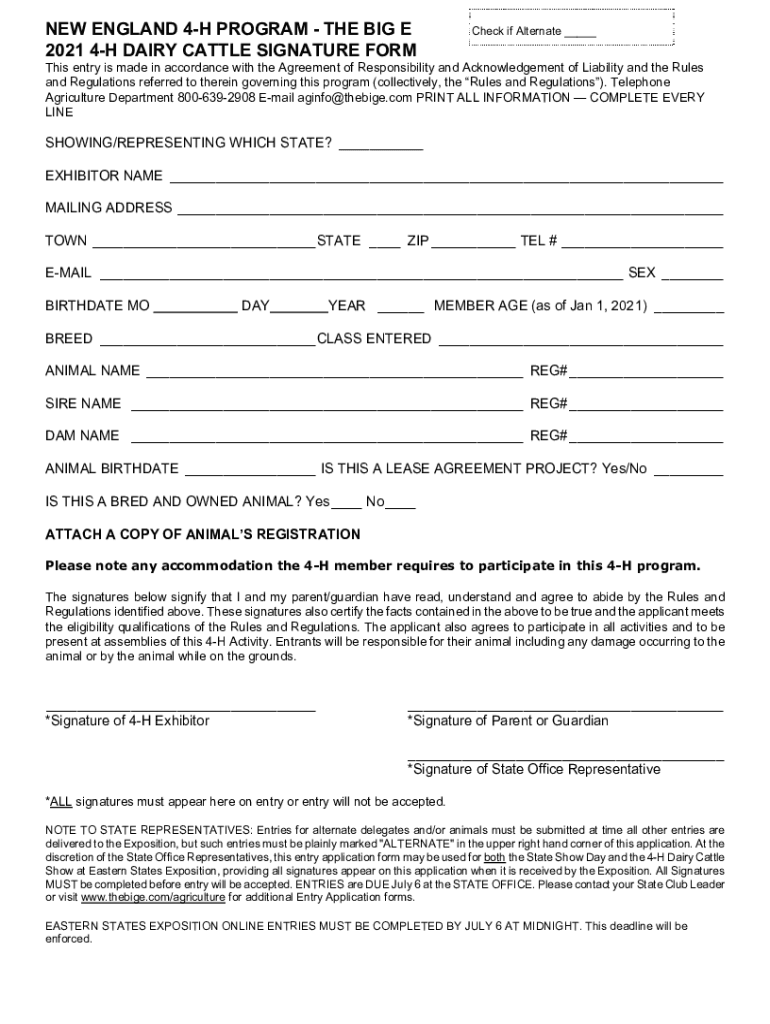 Fillable Online 4-H FormsUConn Extension 4-H Fax Email Print - pdfFiller